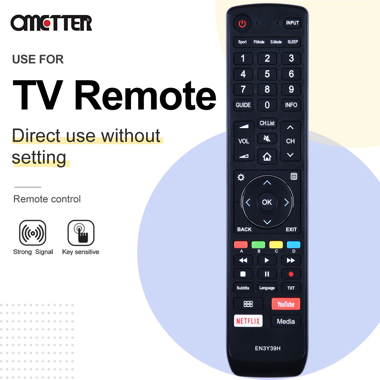 New-EN3Y39H-Fit-for-Hisense-Smart-TV-Remote-Control-H50U7A-H55U7A ...