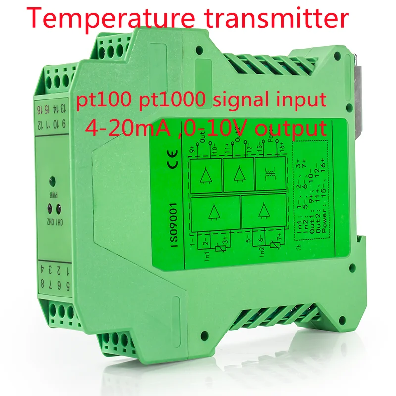 3 wire 4 wire RTD Pt100 Temperature Sensor 0-10v 4-20ma pt100 ...