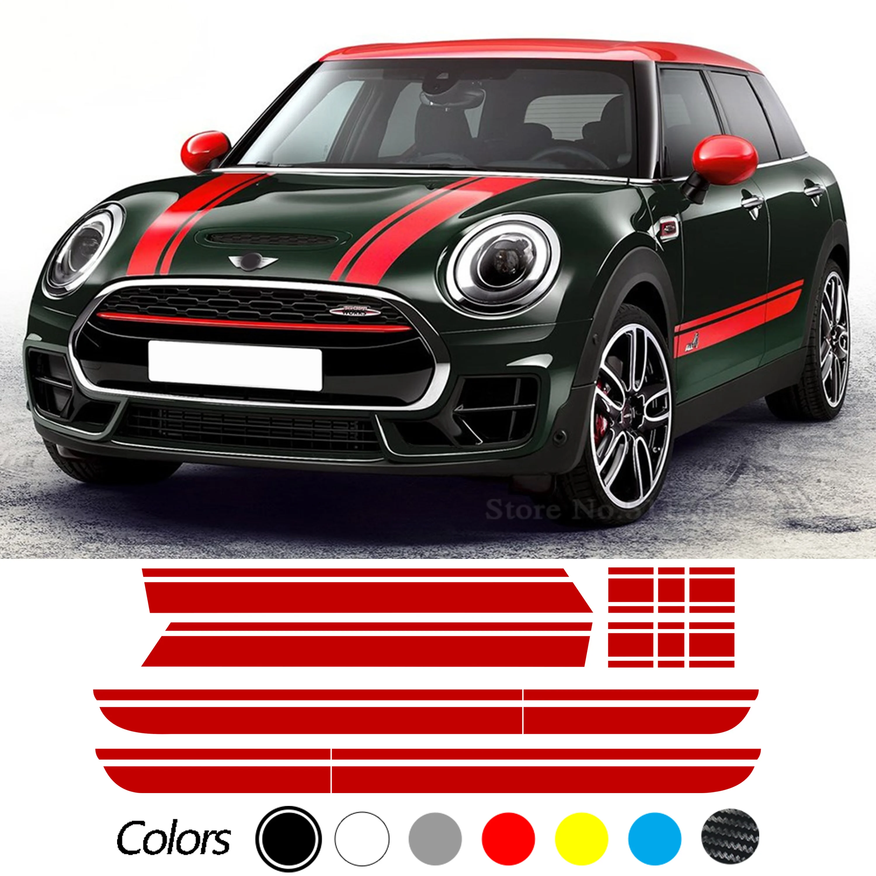For-MINI-Countryman-F60-Cooper-JCW-Car-Hood-Decal-Bonnet-Band-Rear ...