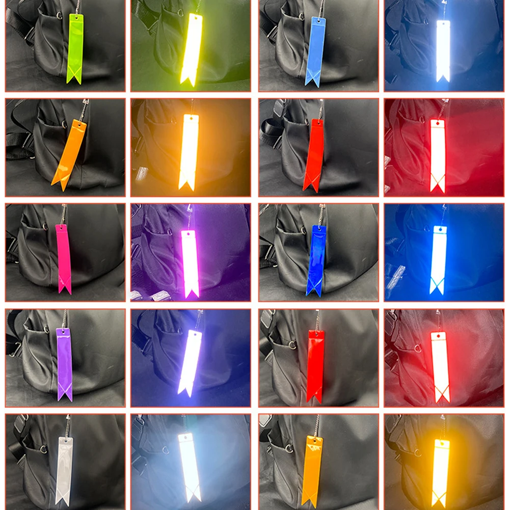 1Pc Reflective Keychain for Bags Backpack Pendant Strip Ornaments ...