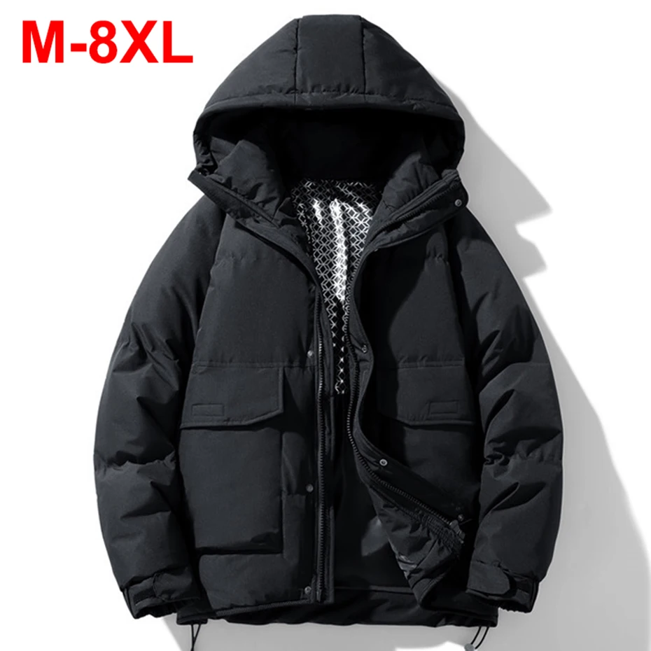 8XL Plus Size Down Jackets Men 80% White Duck Down Coats Thicken Warm ...