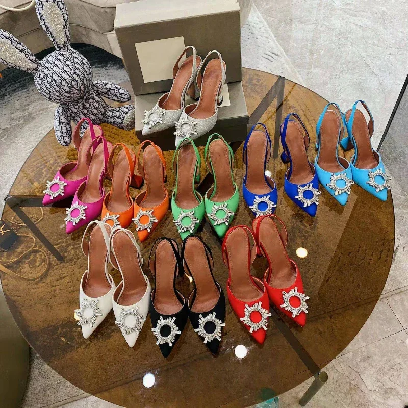 Large Size Summer High Heels Satin Luxury Rhinestone Sun Decoration ...