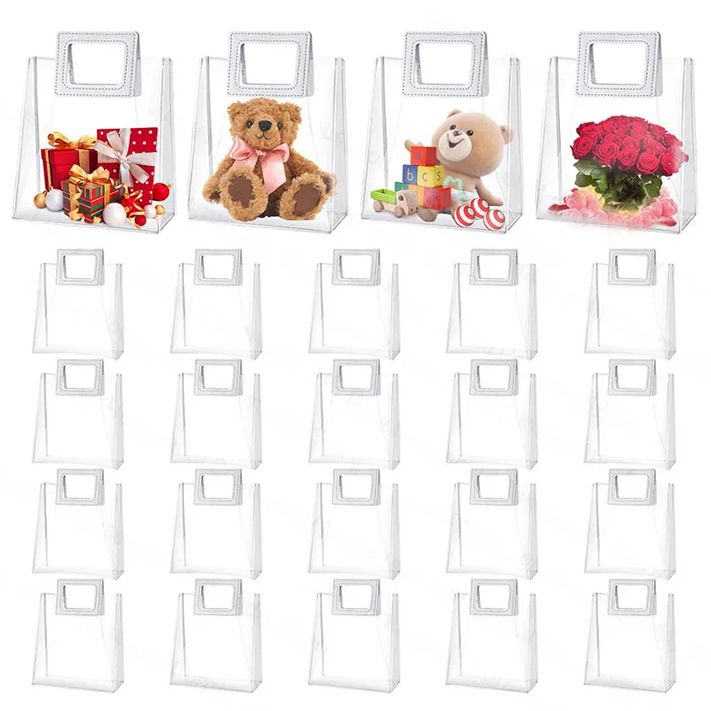 6-30PCS-Transparent-Sachets-for-Gift-Reusable-Pvc-Bag-Clear-Gift-Box ...