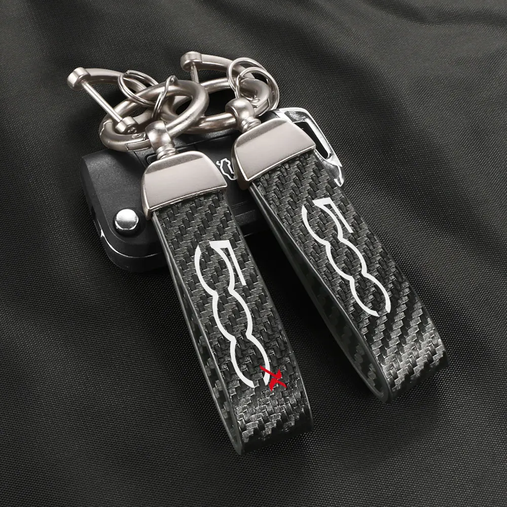 Carbon-Fiber-Car-Keychain-Key-Chain-Ring-Pendant-For-Fiat-500-500C-2012 ...
