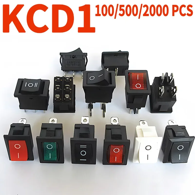 100-500PCS-KCD1-Boat-Car-Rocker-Switch-21x15mm-Black-ON-OFF-2Pin-3Pin ...