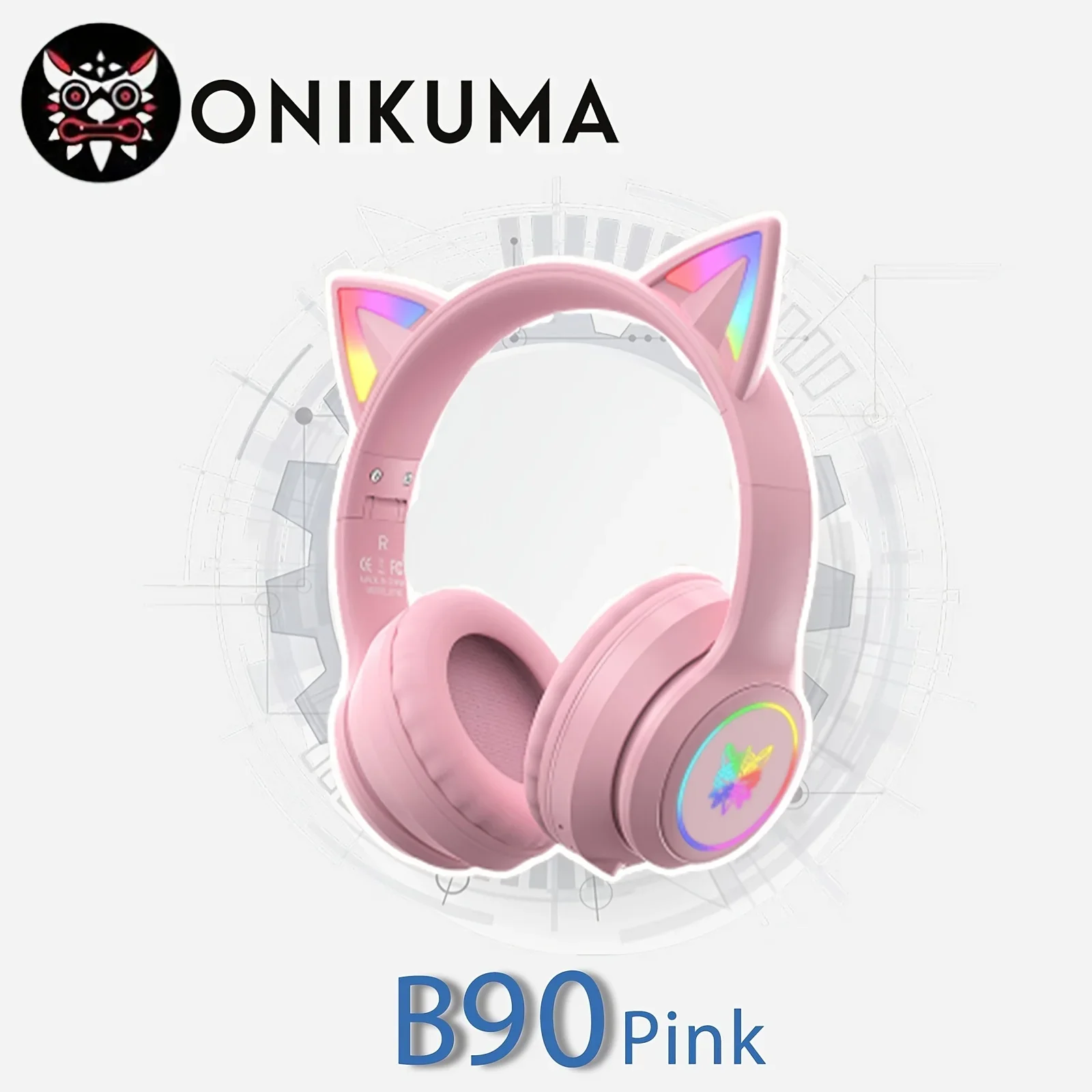 ONIKUMA-B90-Bluetooth-Wired-Headphones-with-Detachable-Cat-Ear-Wireless ...