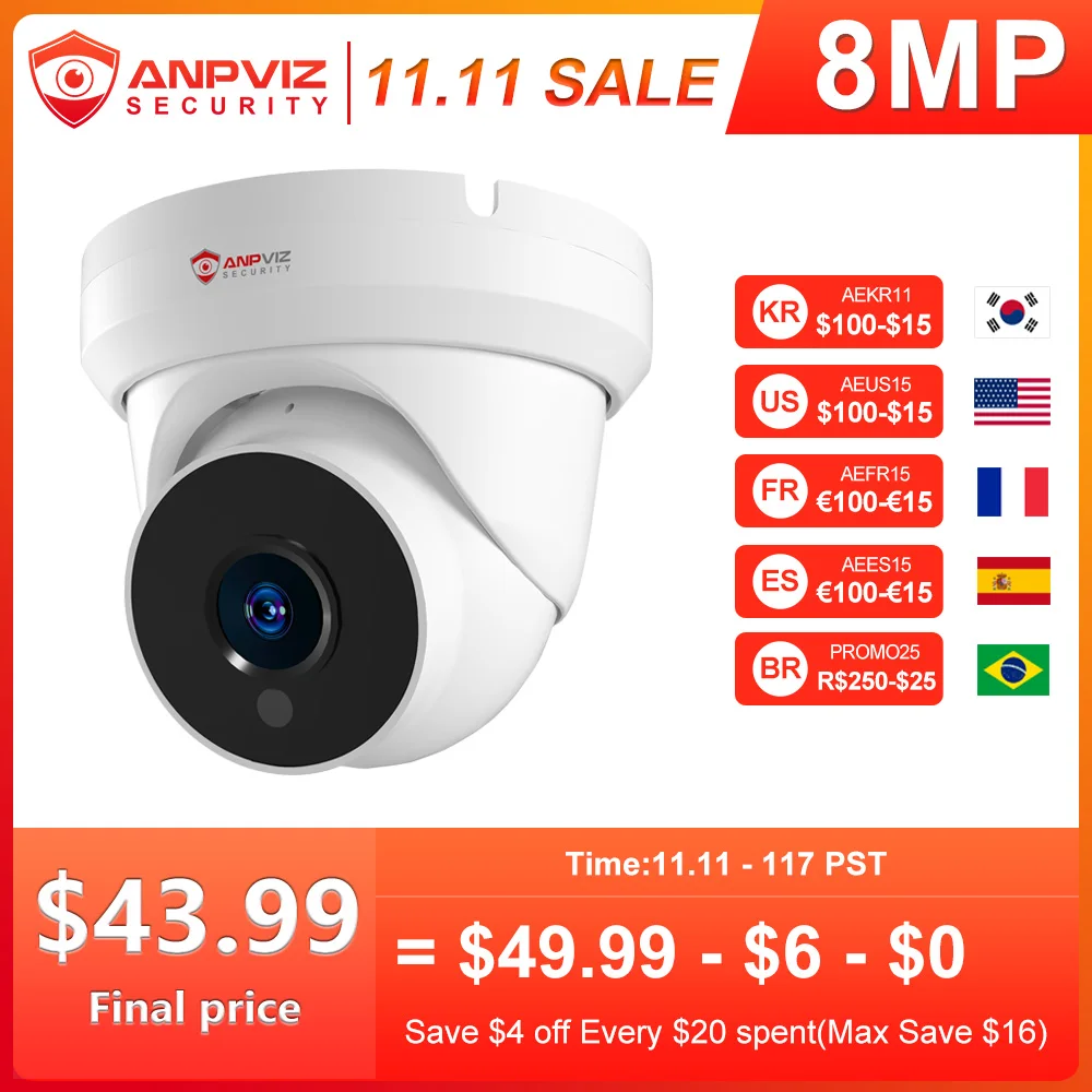 Anpviz-8MP-POE-IP-Camera-Outdoor-Security-4K-Video-Surveillance-Turret ...