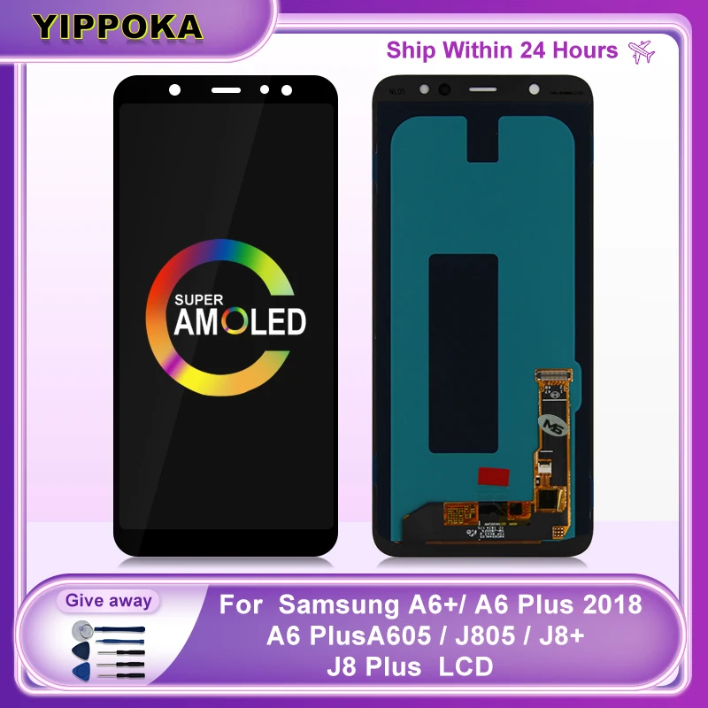 Super amoled para samsung galaxy a6 plus 2018 lcd a605 SM A605FN SM ...