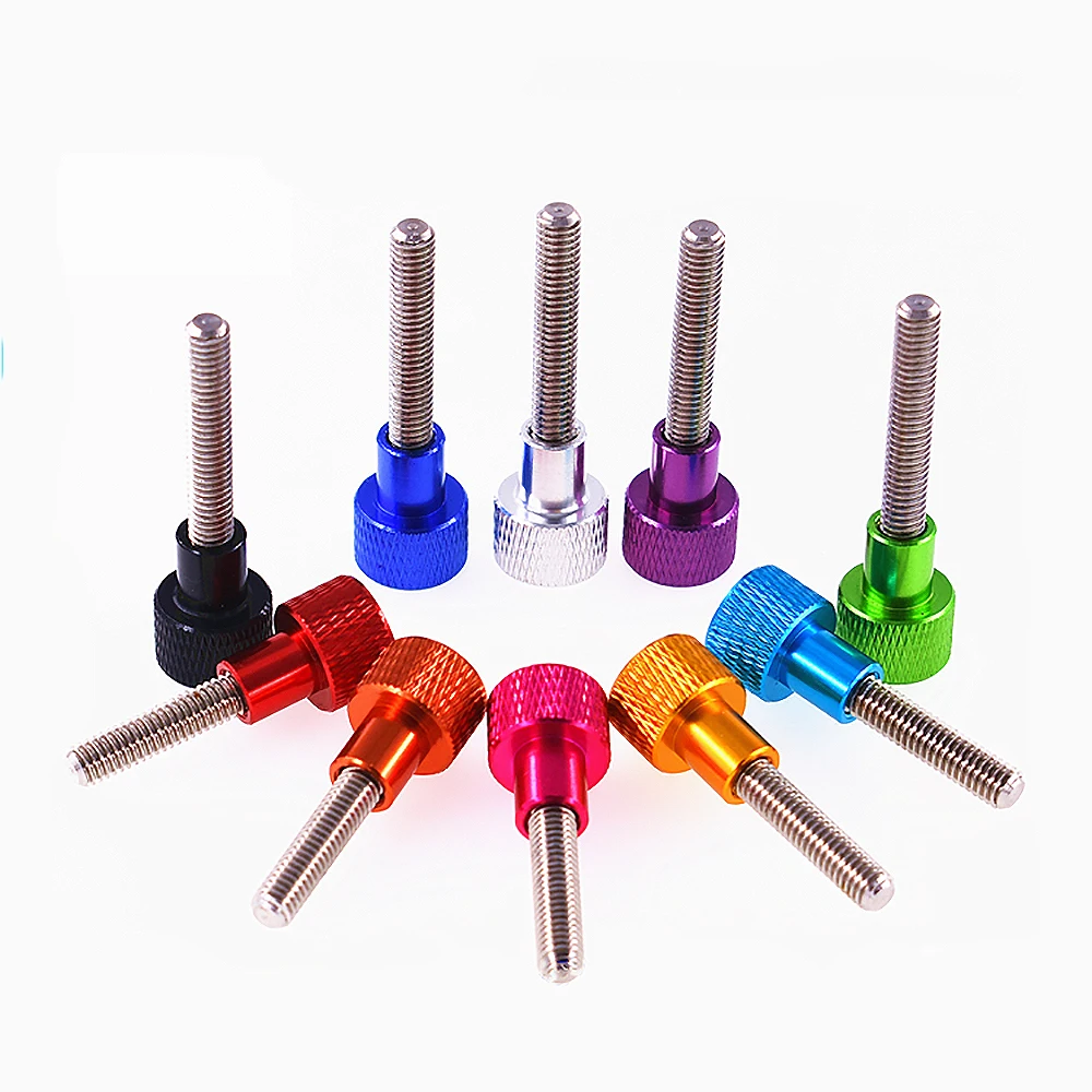 1Pcs-Colourful-Thumb-Screw-M4-Aluminum-Alloy-Stainless-Steel-Flat-Head ...
