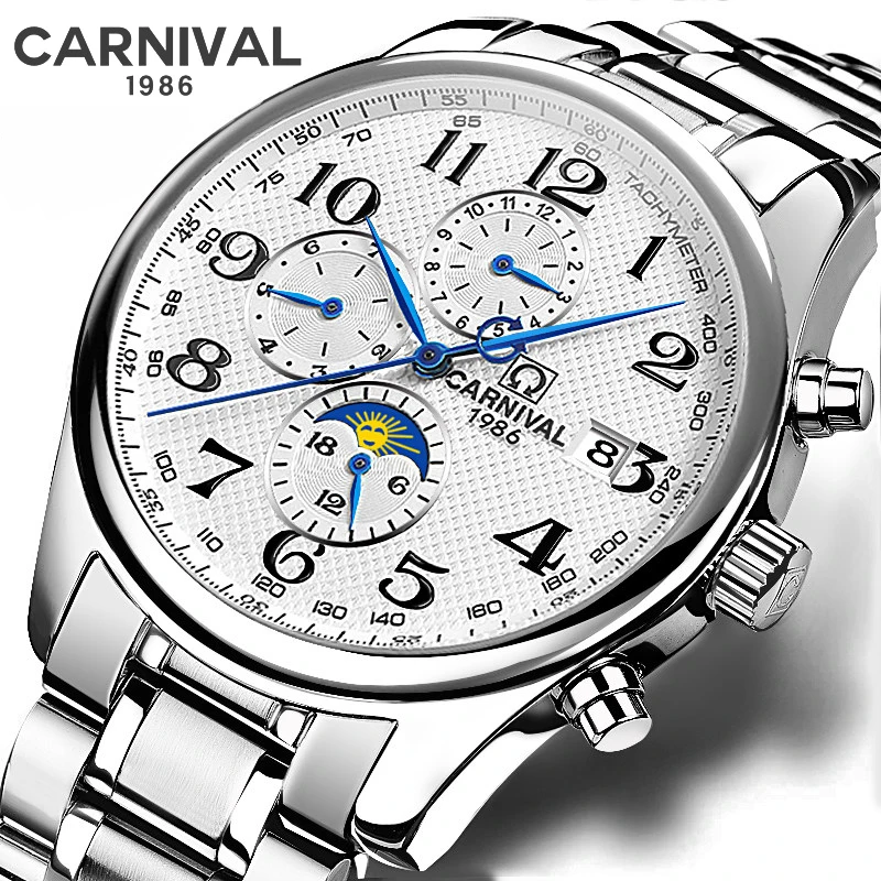 Carnival-Reloj-de-pulsera-autom-tico-para-hombre-cron-grafo-mec-nico-de ...