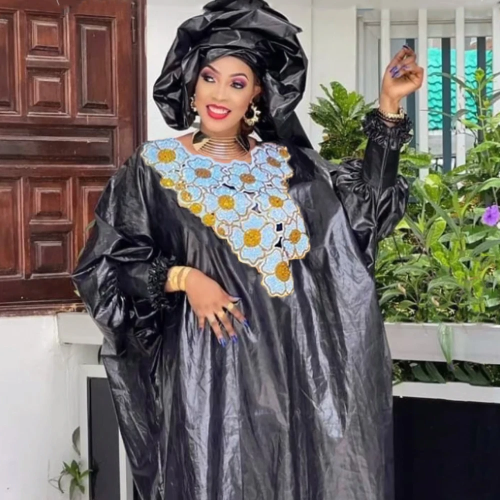 Black-Bazin-Riche-Dresses-For-Women-African-Basin-Riche-Clothing-For ...