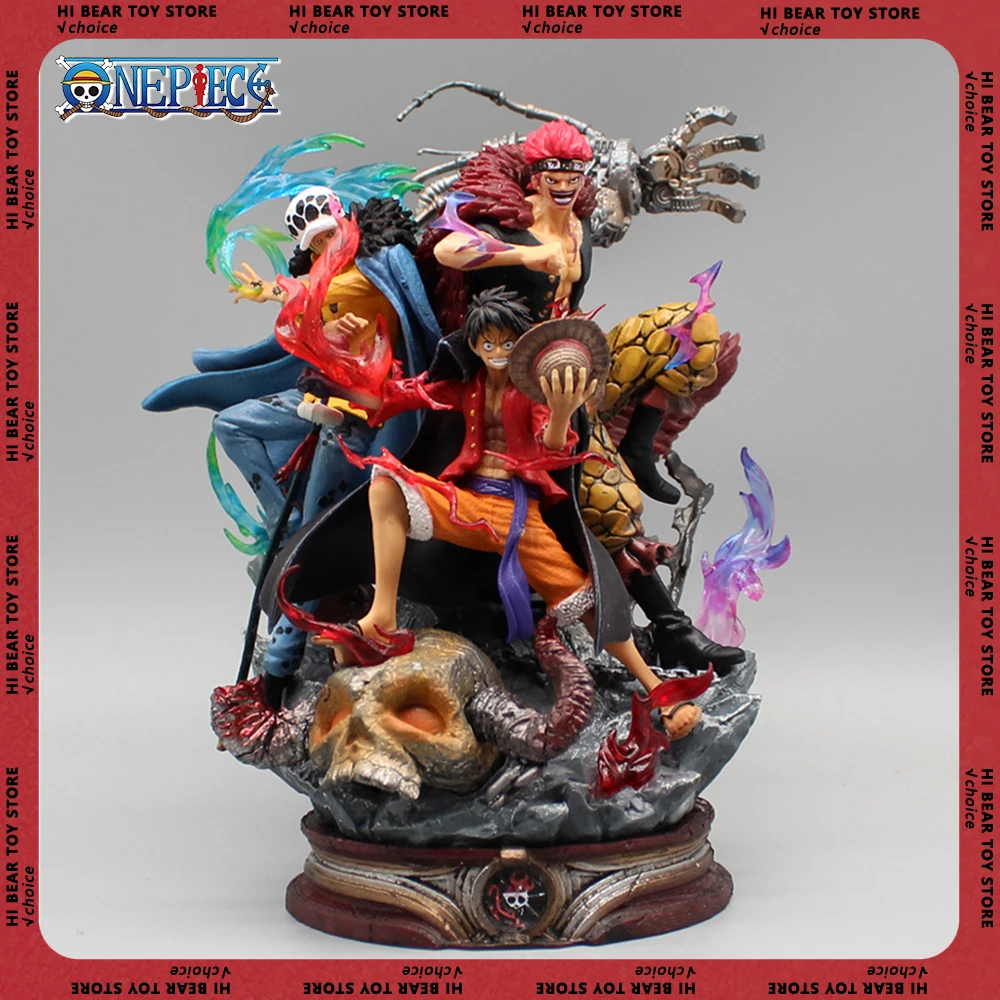 22cm-One-Piece-Figurine-Three-Captain-Anime-Figure-Kid-Law-Luffy-Action ...