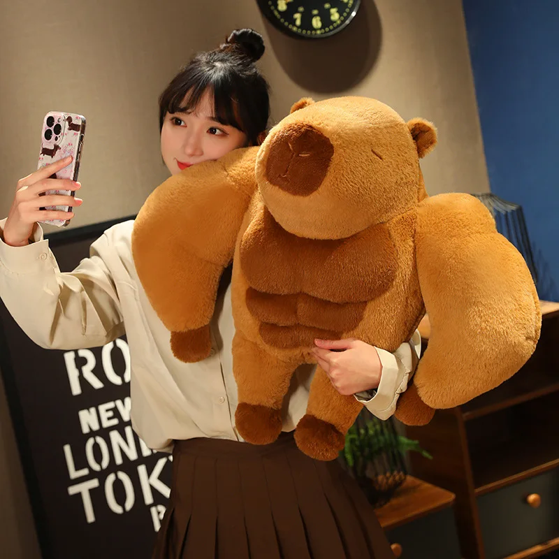 Creative-Muscle-Capybara-Plush-Toys-Kawaii-Capybara-Stuffed-Doll-Fluffy ...