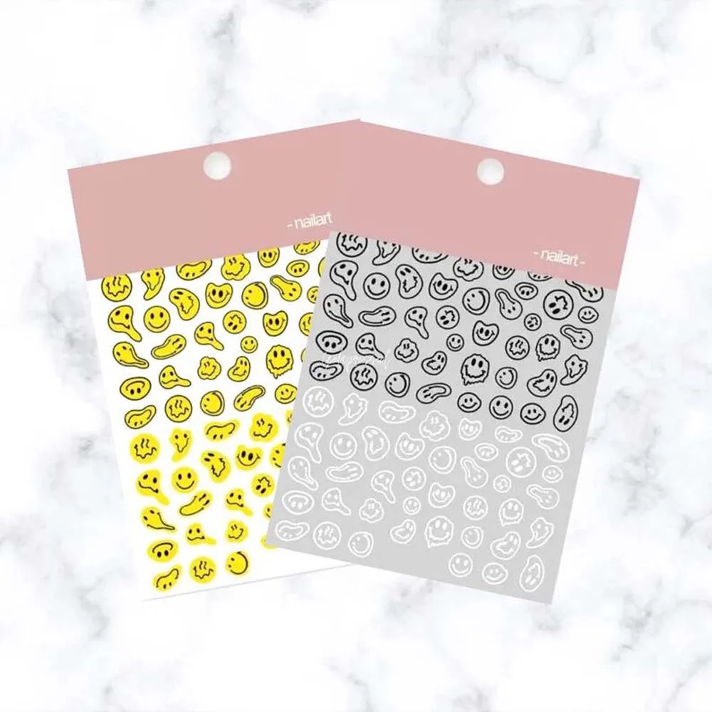 3D-Yellow-Smile-Nail-Art-Stickers-Nail-Decals-for-Nails-Smile-Face ...