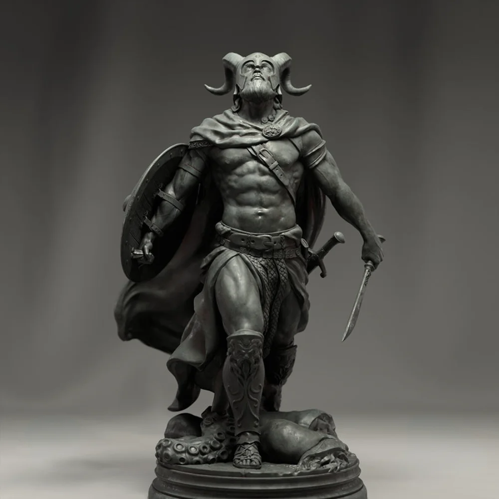 1/24 Scale Resin Figure Assembled Model Kit Fantasy Warrior Miniature ...