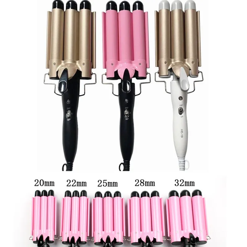 70w-120w-Electric-Egg-Roll-Hair-Curler-Three-Tube-Curling-Iron-Water ...