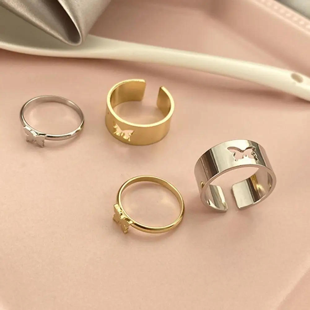 2-Pcs-Set-Wedding-Ring-Couple-Ring-Solid-Color-Matching-Ring-Punk-Style ...
