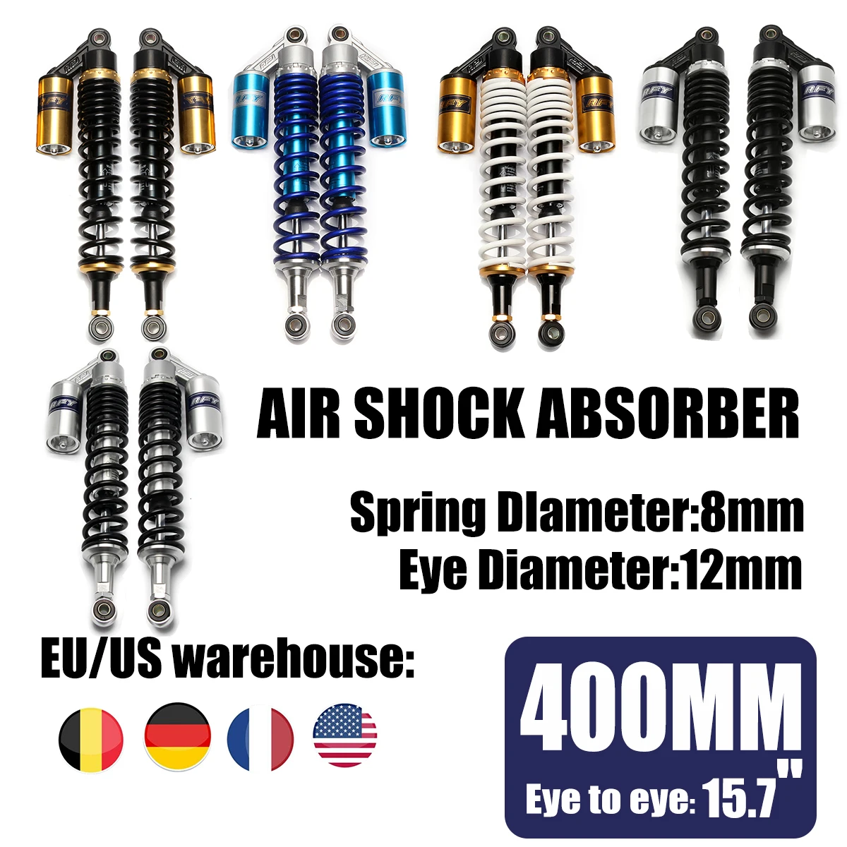 400mm 15.75" Rear Gas Shock Absorbers Motorcycle Motor Suspensation ...