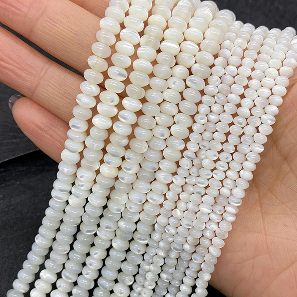 Abacus Shape Natural White Butterfly Shell Beads for DIY Jewelry Making ...