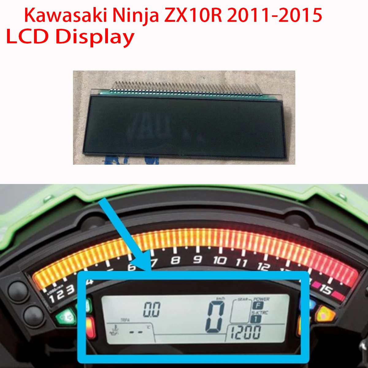 New LCD Display For Kawasaki Ninja ZX10R ZX-10R 2011-2015 Speedometer ...