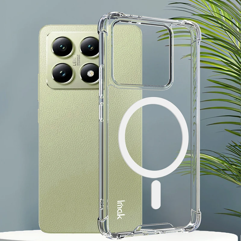For Xiaomi 14T Pro Magsafe Case IMAK Wireless Charge Crystal Back Panel ...