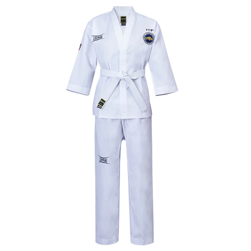 Kids-Adult-ITF-Taekwondo-Dobok-Childrens-Uniform-White-V-Neck-Suit-Belt.jpg