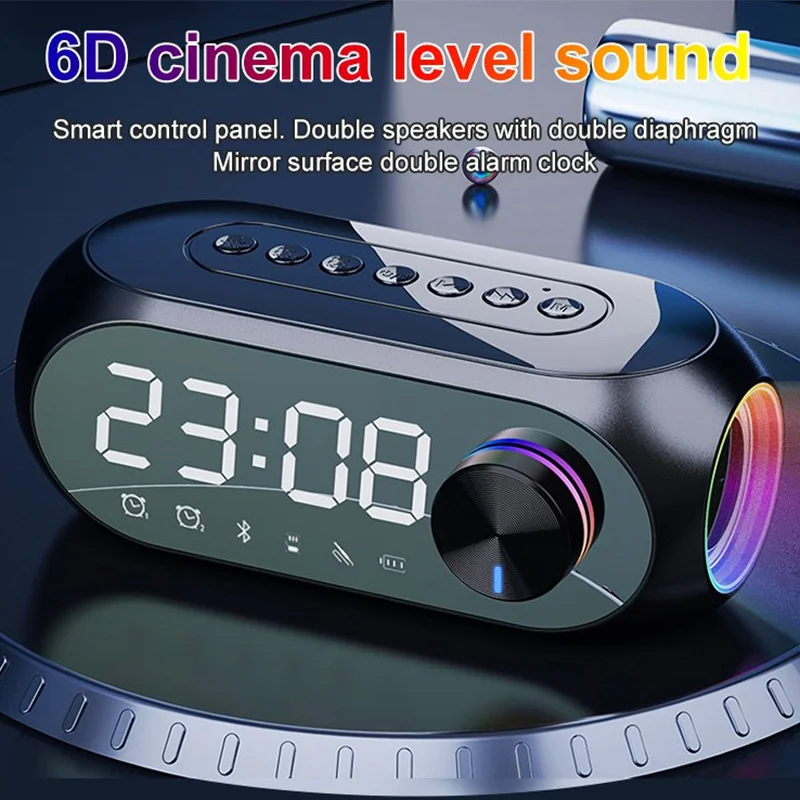 Bluetooth-Alarm-clock-Multifunction-Alarm-Clock-Mirror-LED-Alarm-Clock ...