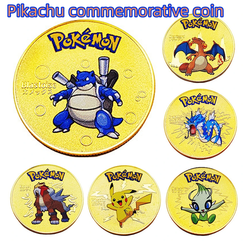 Metal-Cartoon-Pokemon-Commemorative-Coins-Pikachu-Charmander-Diameter ...