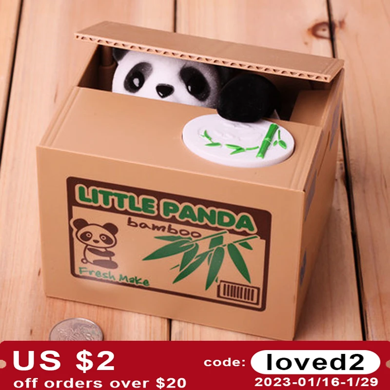 Panda-Coin-Box-Kids-Money-Bank-Automated-Cat-Thief-Money-Boxes-Toy-Gift ...