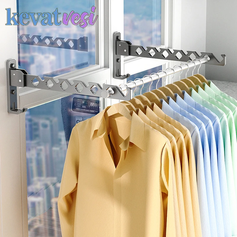 Wall-Mounted-Folding-Drying-Racks-Aluninum-Alloy-Multi-Purpose-Clothes ...