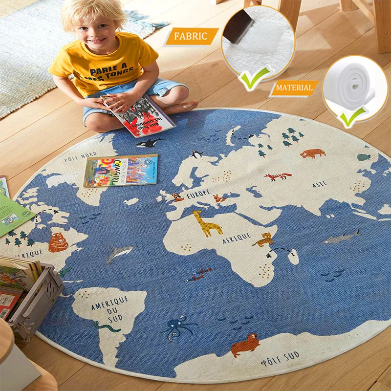 Cartoon-Circular-Carpet-Home-Decor-Living-Room-Play-Carpets-Children-s ...