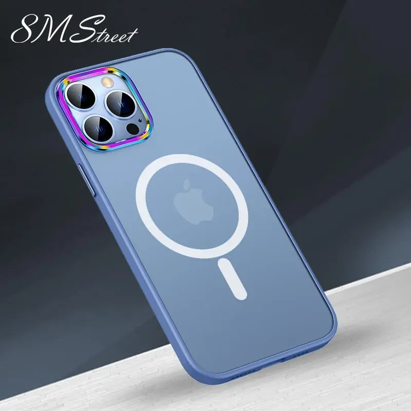 For Magsafe Colorful Metal Lens Phone Case For Iphone 12 13 Pro Max ...