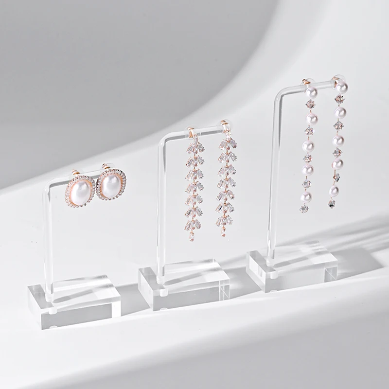3pcs Clear Acrylic Hanging Earring Display Stand Jewelry Showing Case ...