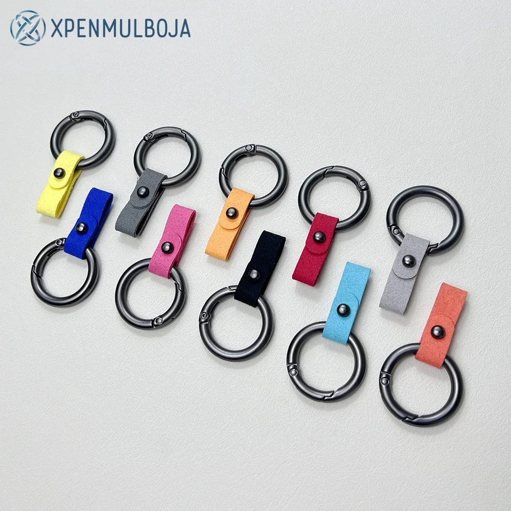 Suede Car Keychain Leather Car Key Ring Men Women Rope Key Chain Waist ...