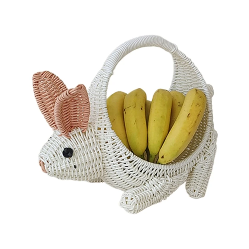 Fashionable-Bunnies-Shaped-Wicker-Storage-Basket-Versatile-Use-Plastic ...