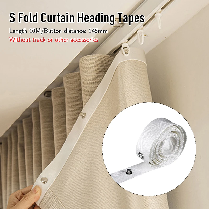 10Mx6cm-S-Fold-Wave-Curtain-Heading-Electric-Curtain-Track-DIY-Curtains ...