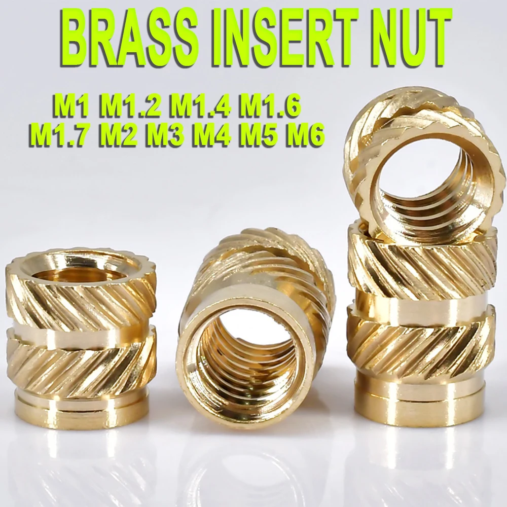 M1-M6-Brass-Insert-Nut-Hot-Melt-Heat-Threaded-Knurl-Embed-Injection-Nut ...