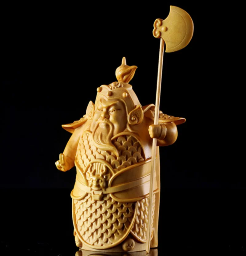 Xs643- 9.5cm Heng And Ha Generals Boxwood Sculpture Marshals Door God ...