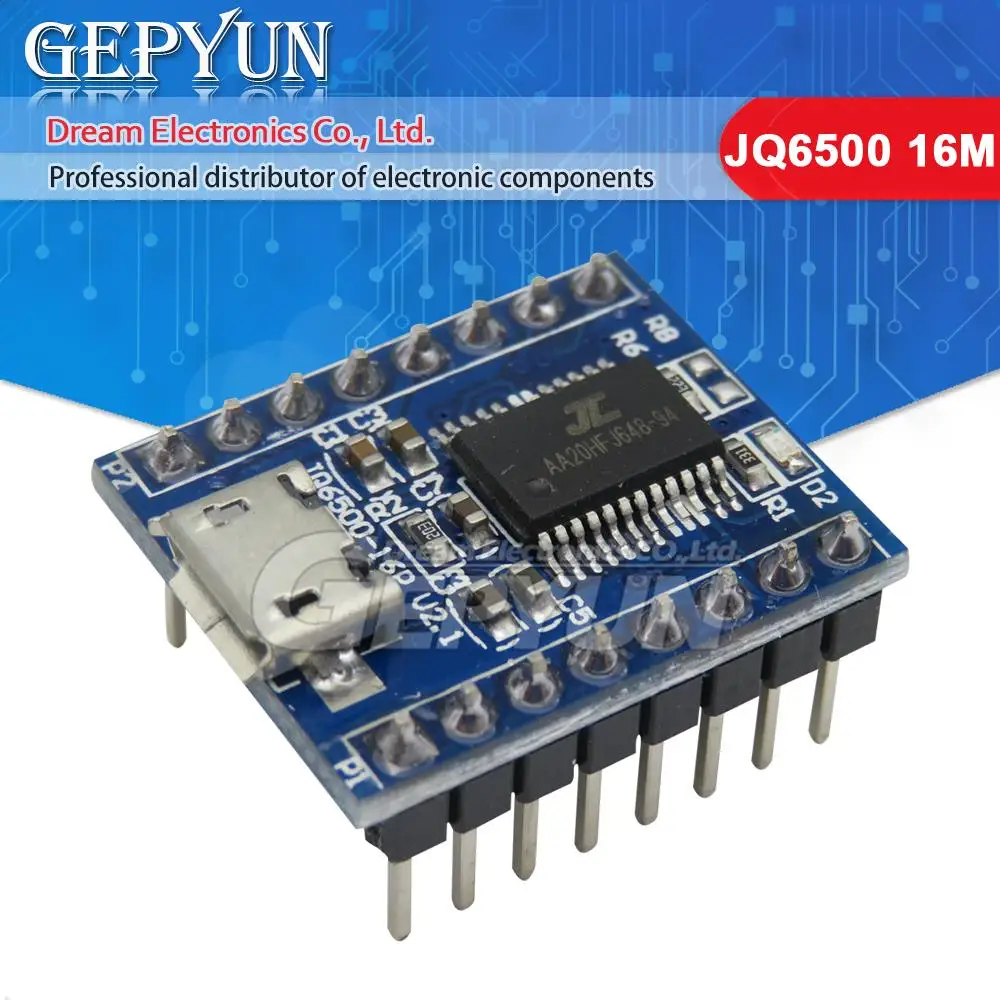 JQ6500 16M Voice Sound Module USB Replace One to Five Way MP3 Voice ...