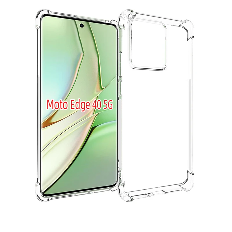 For-Moto-Edge-40-5G-Mobile-Phone-Case-Transparent-All-Covering-TPU-Four ...