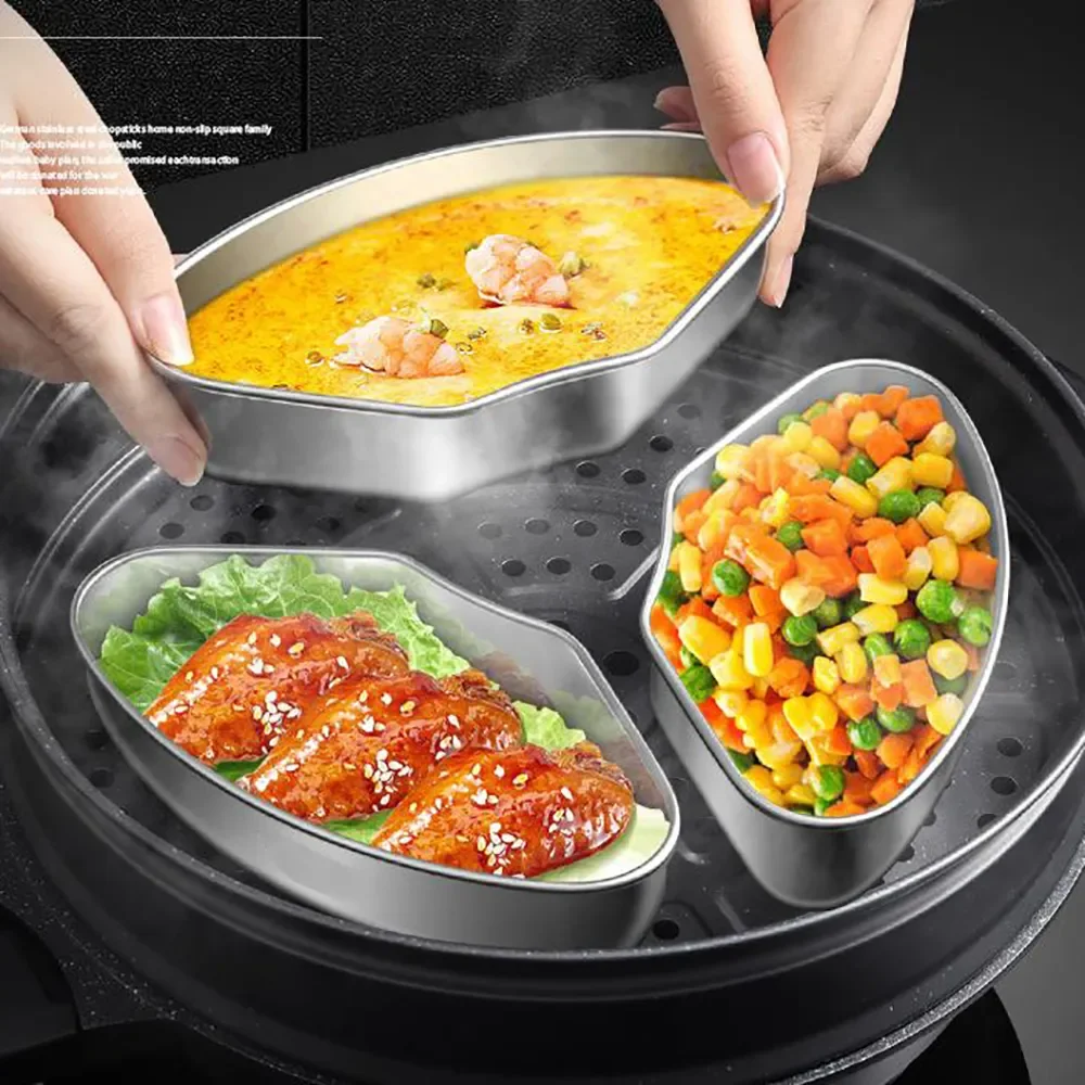Stainless Steel Steaming Plate Fan Shaped Divided Steaming Plate ...