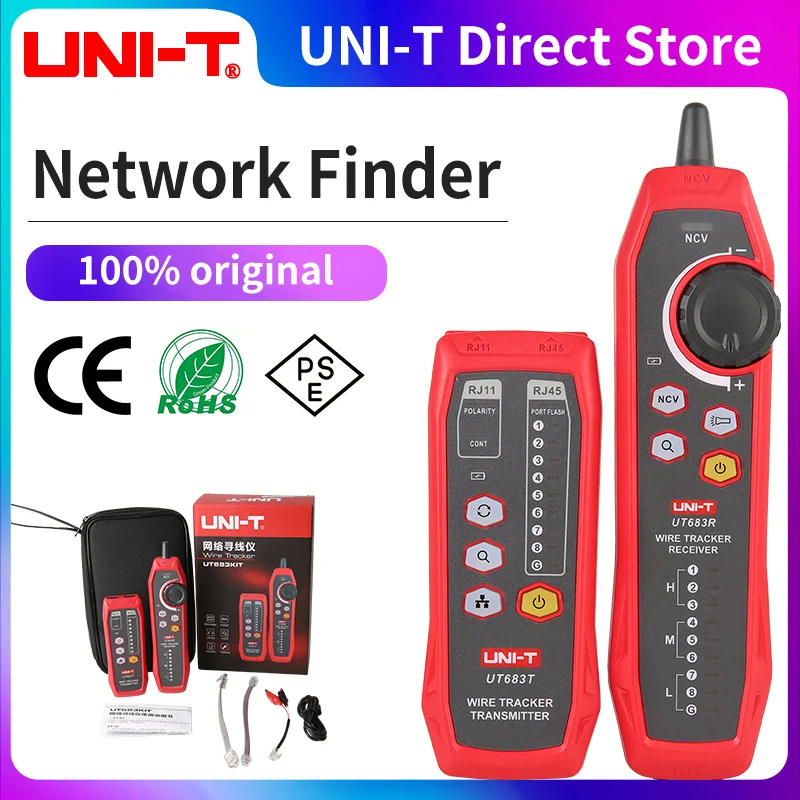 UNI-T-UT683kit-Wire-Tracker-Intelligent-Network-Line-Finder-RJ45-RJ11 ...