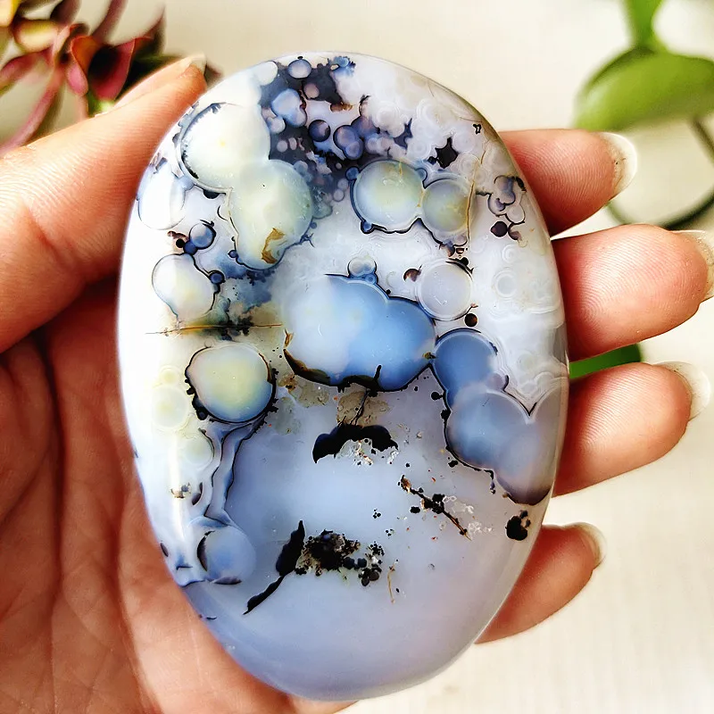 Natural crystal anau waterplant plant agate stonePalm stone plaything ...