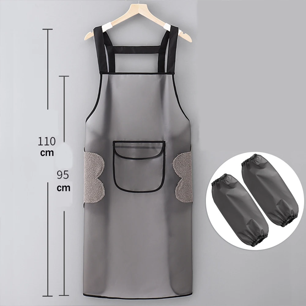 Apron-with-Pocket-Towel-Transparent-For-Cooking-BBQ-Hanging-neck ...