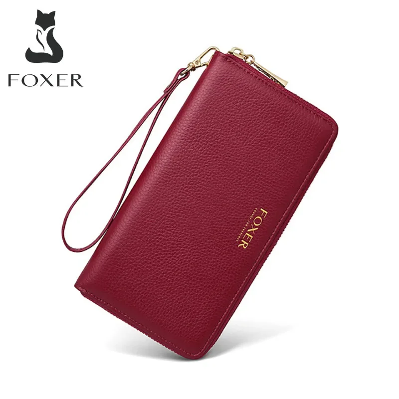 FOXER-Women-Split-Leather-Wallet-Female-Long-Clutch-Bags-with-Wristlet ...
