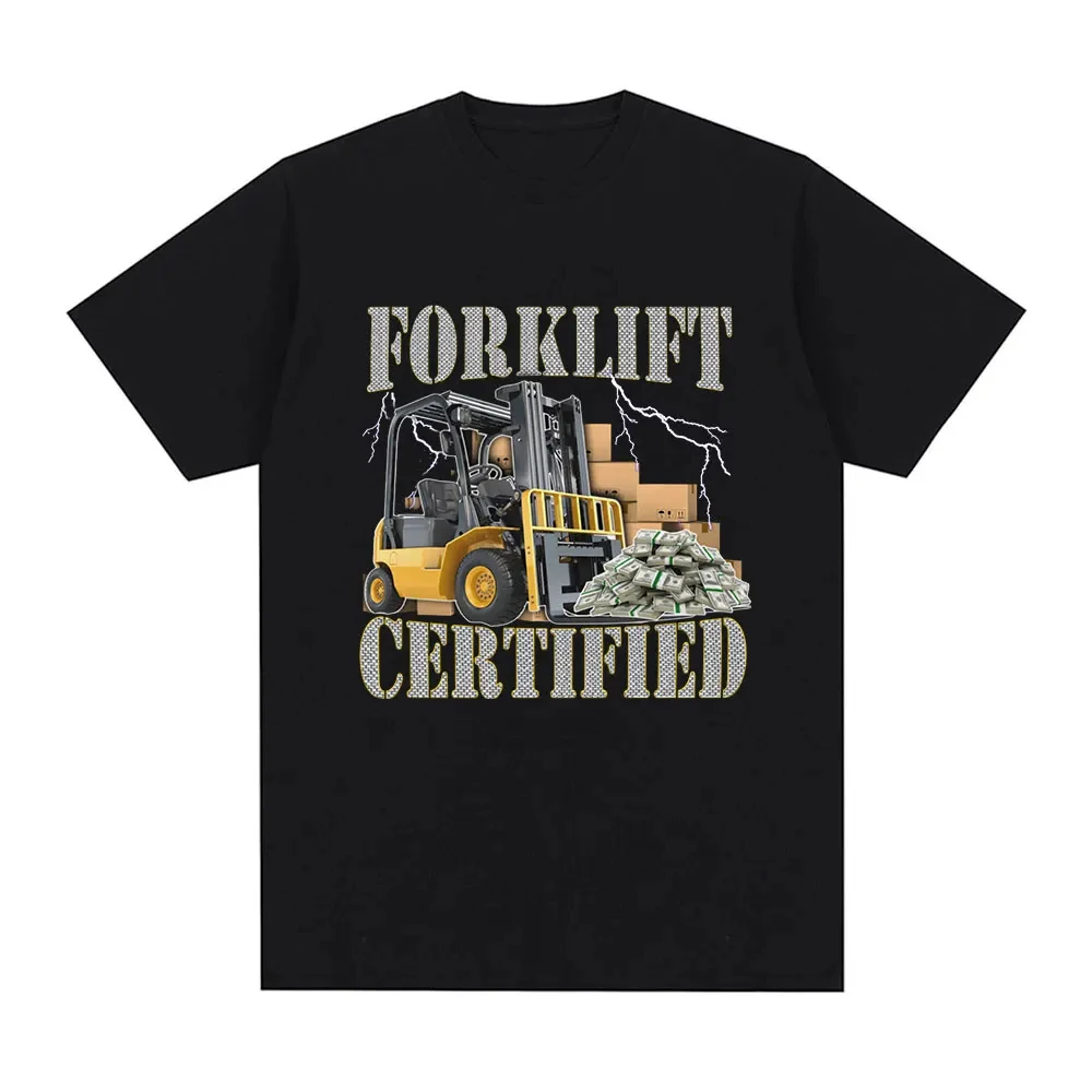 Summer-100-Cotton-T-Shirts-Forklift-Certified-Operator-Print-T-Shirts ...