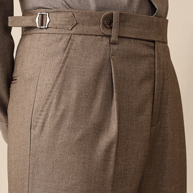 Italian Mens Wool Formal Pant Pantalones Hombre Dress Ankle Pants Men ...