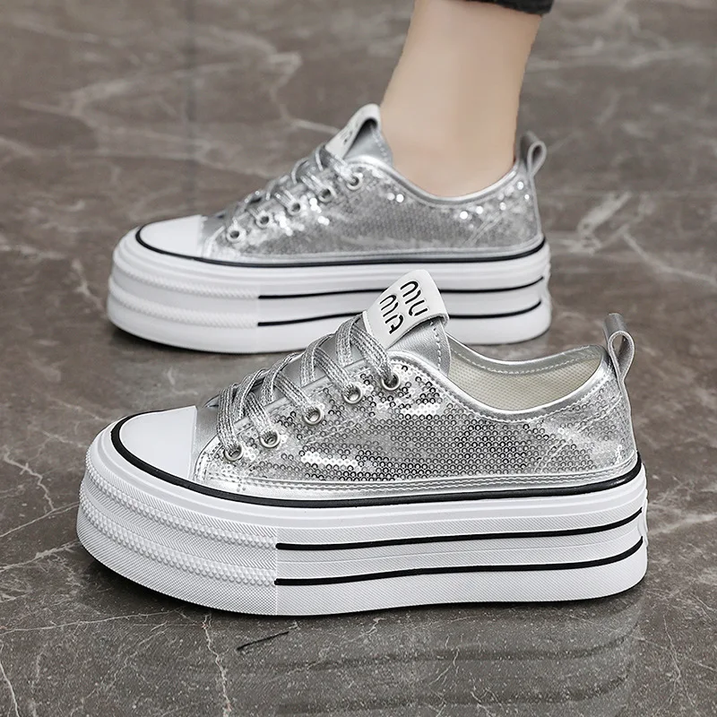 Canvas-Shoes-Women-Fashion-Bling-Platform-Vulcanized-Sneakers-Designer ...