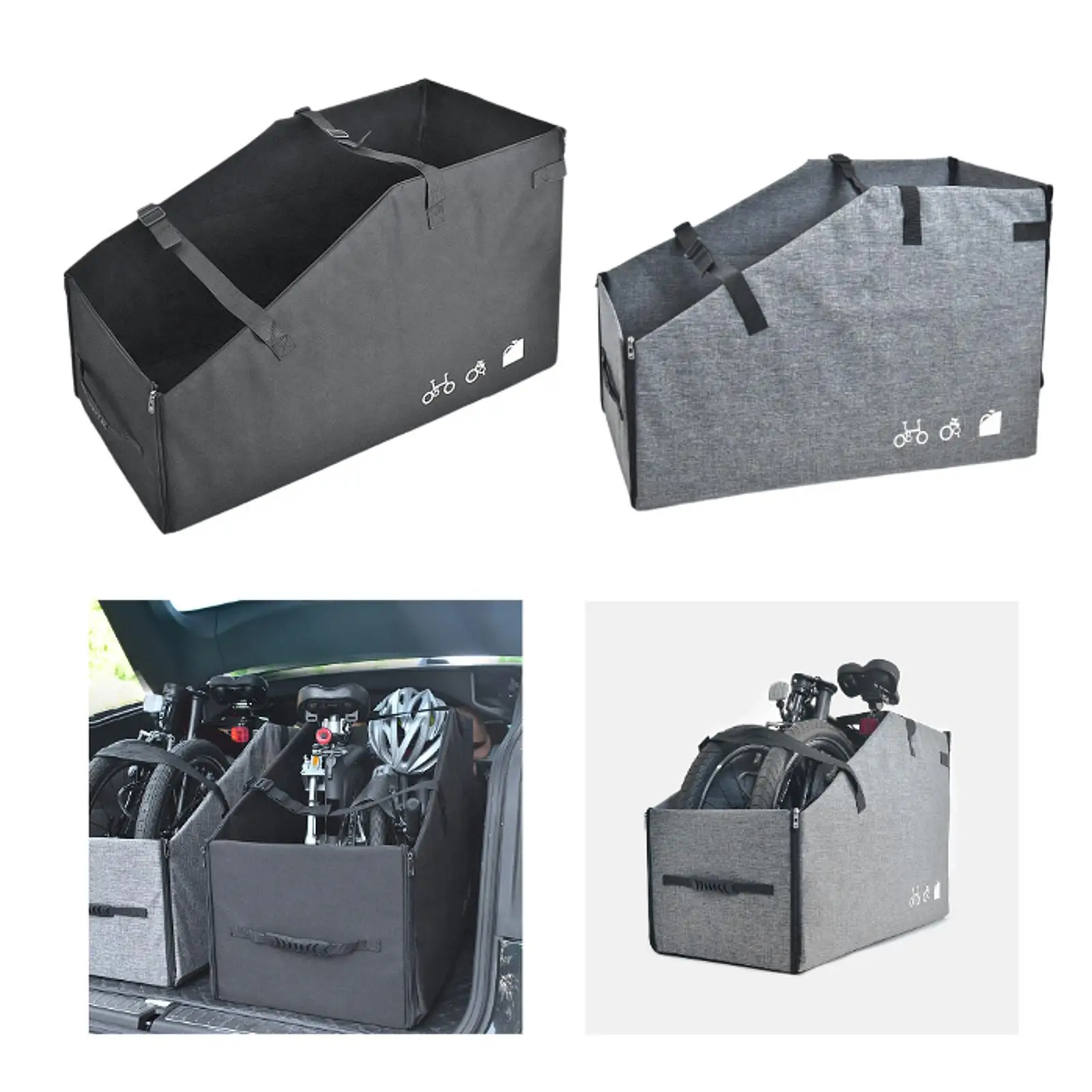 Folding Bike Storage Box Car Trunk Backseats Transport Pack Foldable ...
