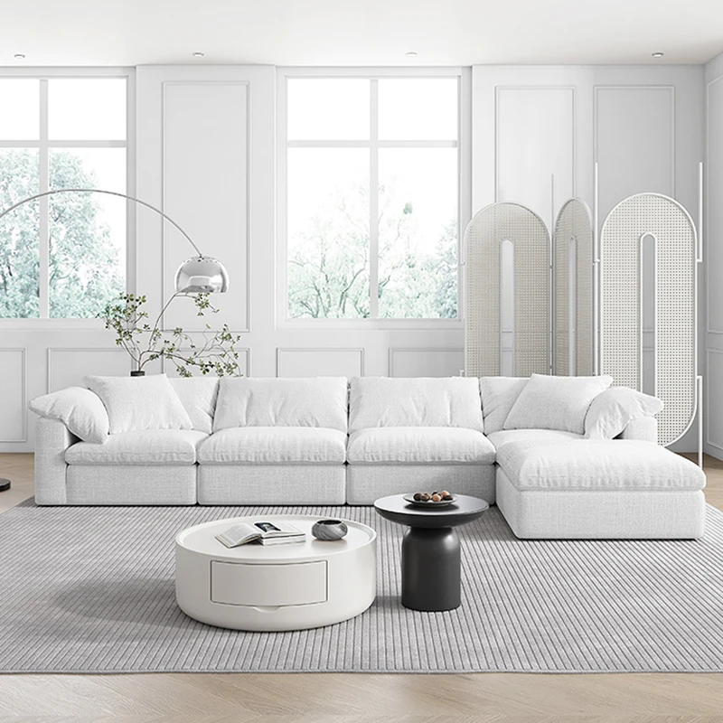 Modern Nordic Sofa Puffs Cloud Air Lounge Ottoman White Accent Floor ...